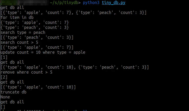 python3的json数据库-TinyDB初入门 - 人工智能 - AI智能互动平台